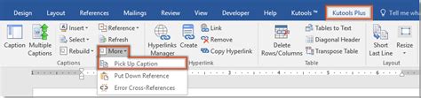 Easily Cross Reference Tables Figures And Equations Captions In Word