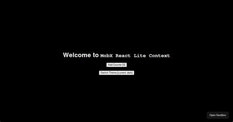 mobx react lite context codesandbox