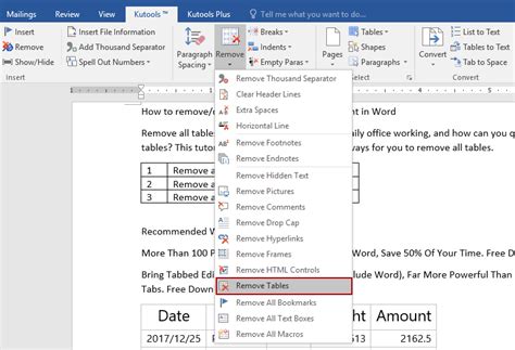 how to remove empty rows and columns from table in word printable