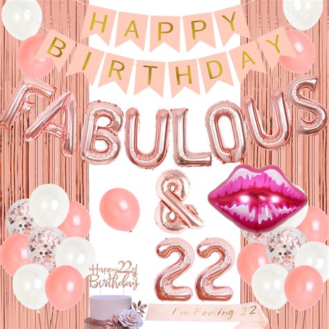 22nd Birthday Decorations Rose Gold Happy Birthday Decorations For Her
