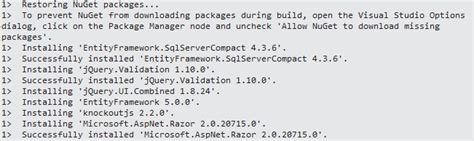 how to use nuget without adding packages to tfs