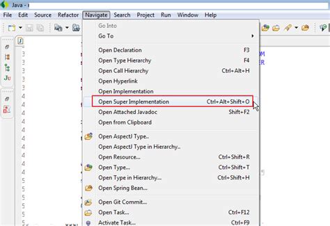 java how to find the overridden method in eclipse stack overflow