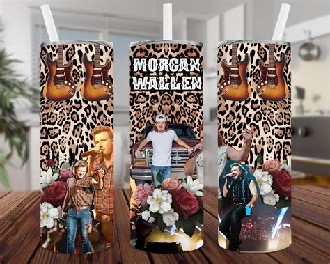 Morgan Wallen 20oz Skinny Tumbler Sublimation Designs Leopard Etsy