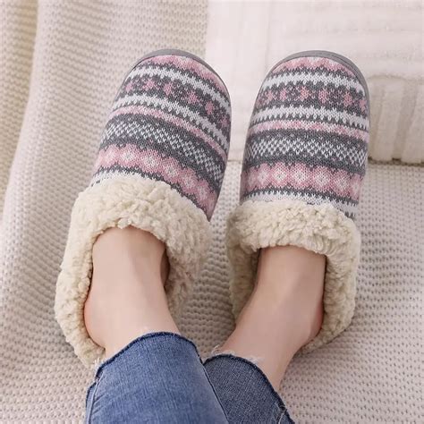 Comwarm Fur House Slippers For Women Unisex Thick Plush Winter Slippers