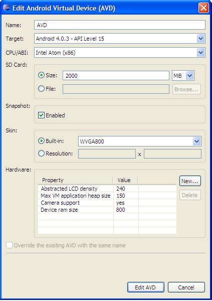 eclipse android emulator out of memory error when launched from