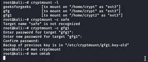 how to use cryptmount utility to create encrypted filesystems in linux