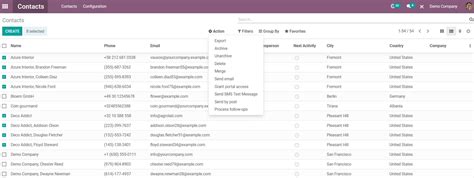 import and export of data in odoo