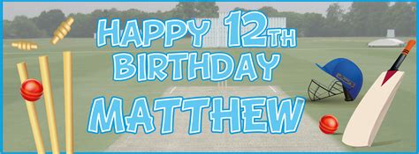 2 Personalised Cricket Birthday Banners Any Name And Age Etsy