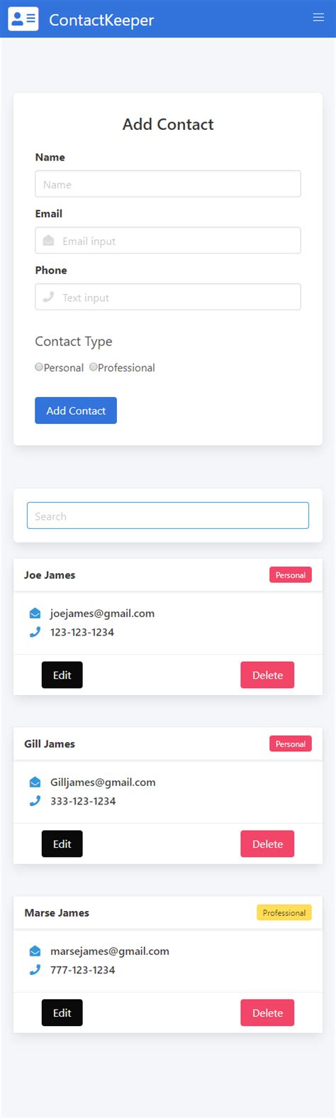 github globalkonvict contact keeper a fullstack mern