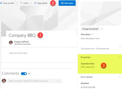 how to expire news posts in sharepoint online based on the expiration