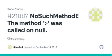 nosuchmethoderror the method was called on null · issue 21887