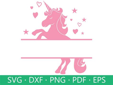 Unicorn Svg Unicorn Split Monogram Svg Unicorn Vector Etsy