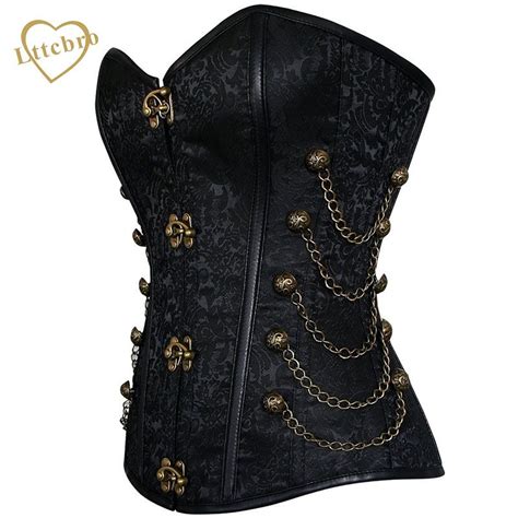 Taille Overbust Corset Désossé En Acier Corset Steampunk Corset