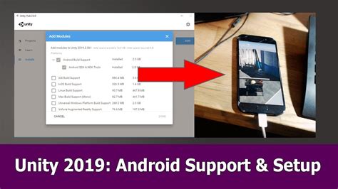 unity 2019 android support setup sdk and ndk youtube