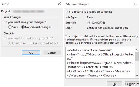cannot check out pressing check out in ms project does microsoft