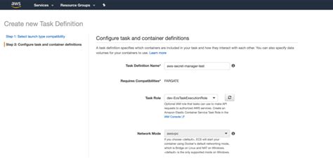 aws secret manager with a simple golang ecs task dev