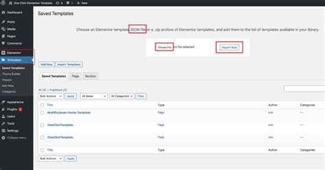 how to import a json file into elementor themewaves