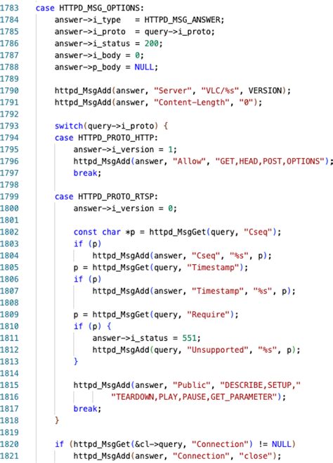 location of the vlc rtspd match perl search pattern within vlc s source
