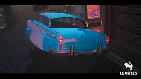 driveable animated retro cyberpunk hover taxi in props ue marketplace