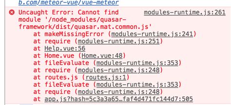 cannot find module node modules quasar framework dist quasar mat