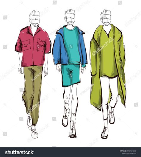 Stylish Handsome Mans Fashion Clothes Hand Stock Vector Royalty Free