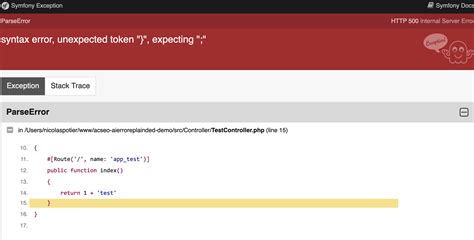 php overriding symfony error page in dev mode stack overflow