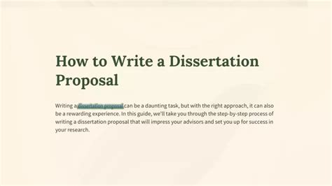 Ppt How To Write A Dissertation Proposal Powerpoint Presentation
