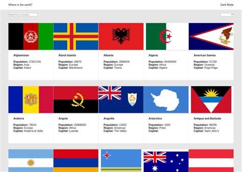frontend mentor where in the world app is a ui to rest