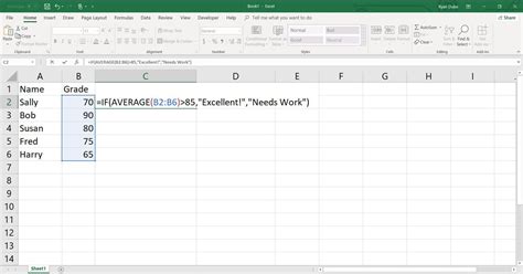 how to use the if then function in excel