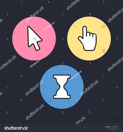 pixel mouse cursors pointer arrow wait 스톡 일러스트 1334867237 shutterstock