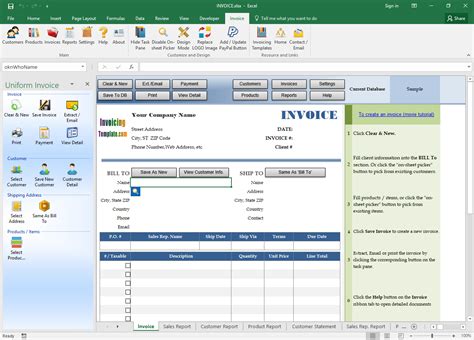 excel invoicing system