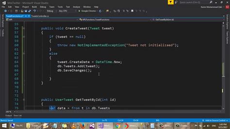 create application with entity framework code first webapi and