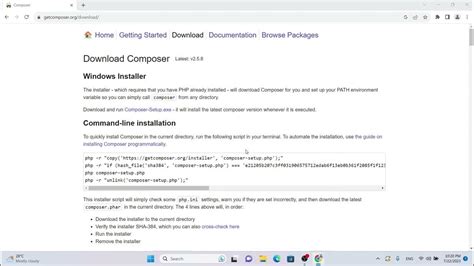 download and install composer a dependency manager for php 2023 youtube