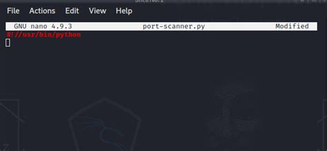 making a port scanner in kali linux terminal using python geeksforgeeks