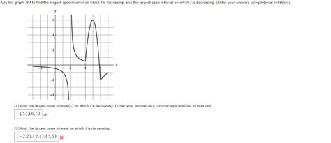 solved use the graph of f to find the largest open interv