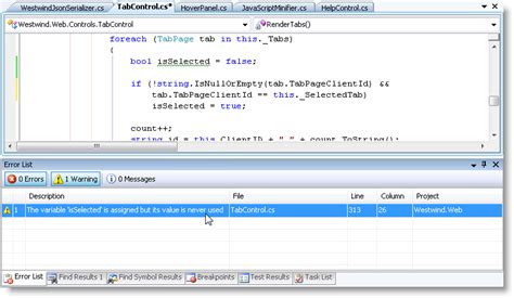 variable is assigned but its value is never used warning rick