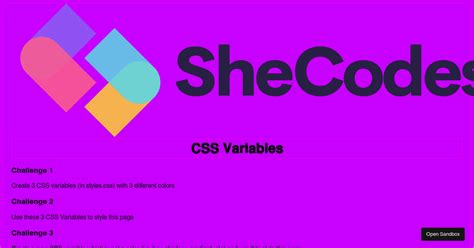 css variables challenge forked codesandbox
