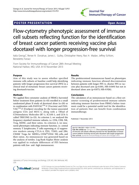 Pdf Flow Cytometry Phenotypic Assessment Of Immune Cell Subsets