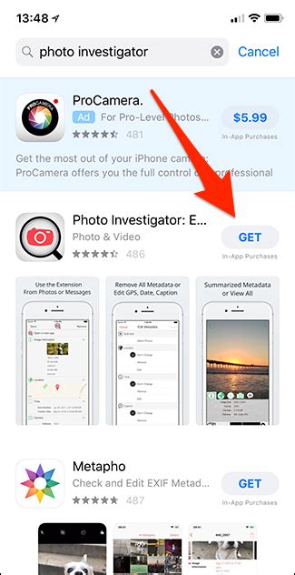 how to view exif metadata for photos on an iphone or ipad