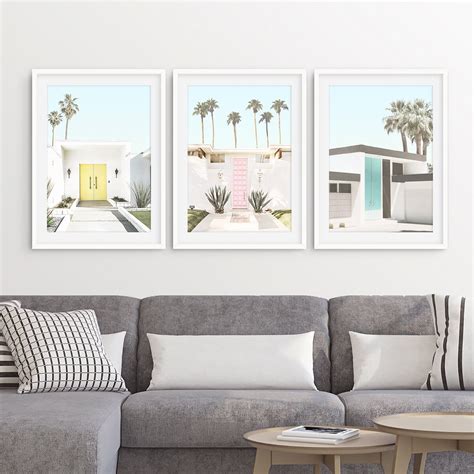 Palm Springs Print Tropical Wall Art California Poster Palm Etsy