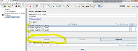 how to add more than 4 jtl files to merge and create summary report in