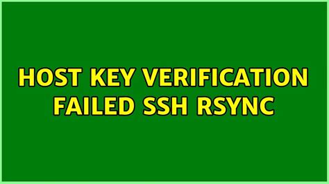 host key verification failed ssh rsync youtube