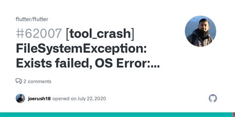 [tool crash] filesystemexception exists failed os error access is