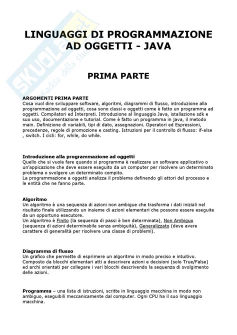 lezioni appunti di linguaggi di programmazione
