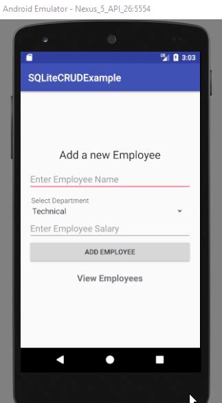 android sqlite database example crud operation in sqlite