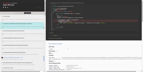 php laravel illegal offset type