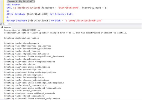 configuring sql server replication for distribution