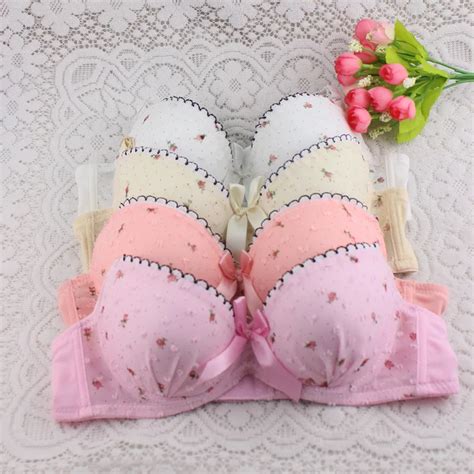 Japanese Small Floral Cotton Lace Chiffon Dot Gather Small Chest Cute