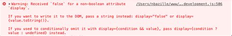 [4 0 0 beta 1] received `false` for a non boolean attribute `display