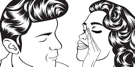Cute Retro Couple In Comic Pop Art Style Vector Illustration Comics